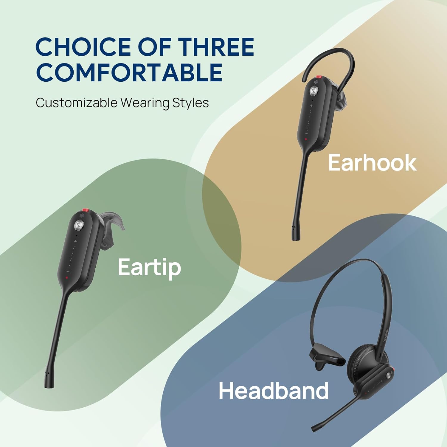 Yealink WH63 E2 Wireless DECT Headset, Teams Certified, 607ft Range