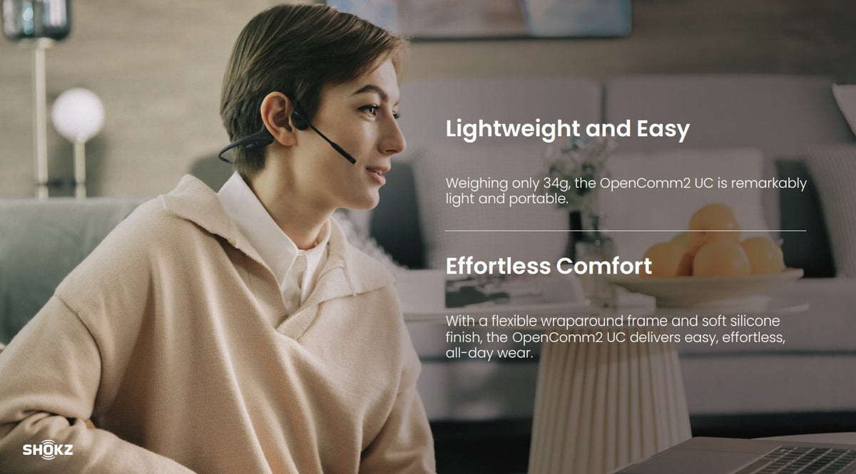 Shokz Opencomm2 UC Stereo Bone Conduction Bluetooth Wireless Headset